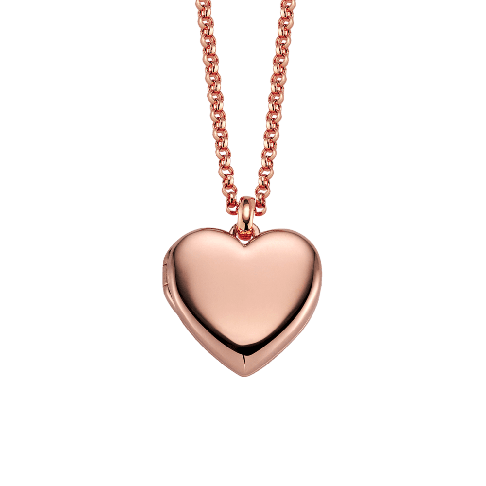 Chrysos Rose Gold Heart Locket - Little Star Jewellery